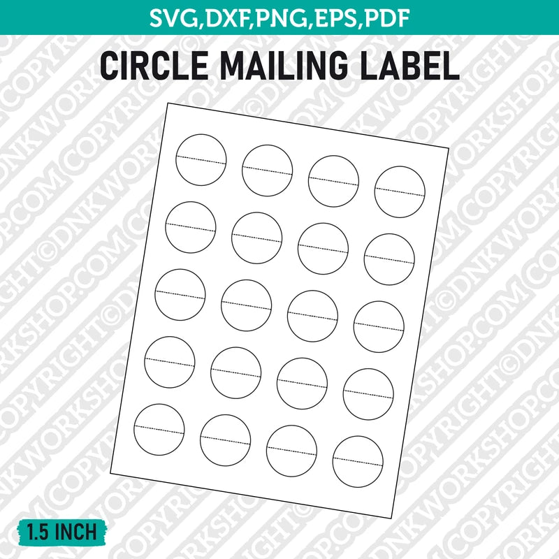 Circle Perf. Center Mailing Wafer Seal Label Template SVG Vector Cricu ...