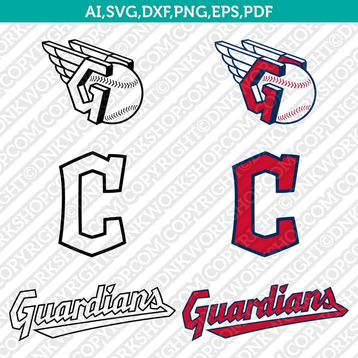 Cleveland Guardians Logo SVG Vector Files - Instant Download – DNKWorkshop