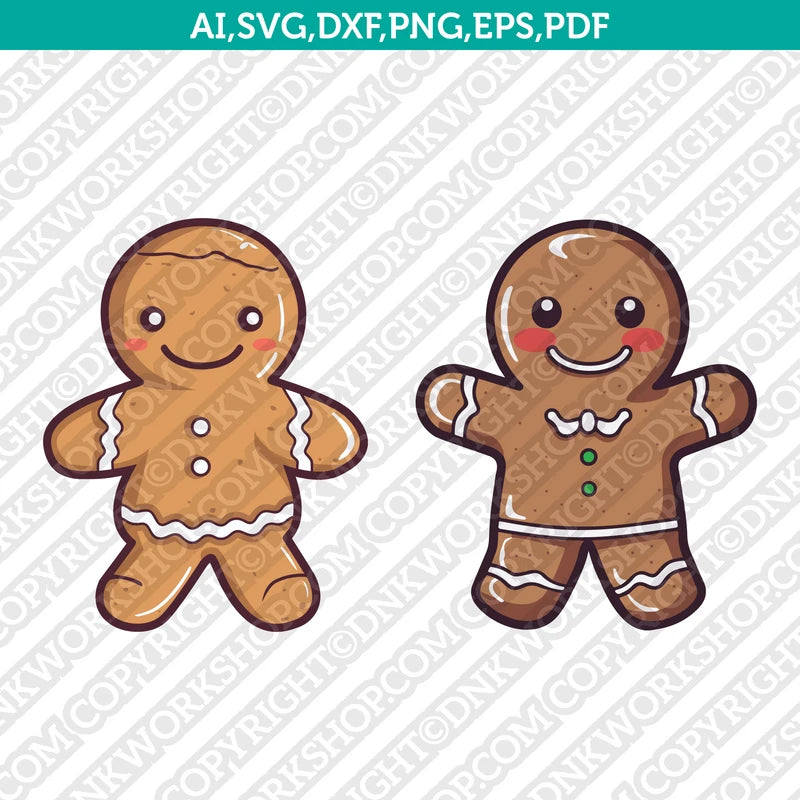 Cute Gingerbread Svg Cricut Laser Cut File Clipart Silhouette Cameo Ve ...