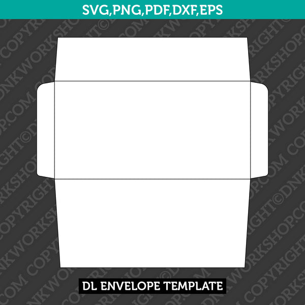 DL Envelope Template SVG PNG DXF PDF EPS for Cricut & Silhouette ...