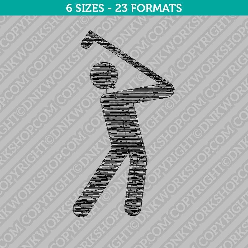 Golf Embroidery Design - 6 Sizes - INSTANT DOWNLOAD – DNKWorkshop