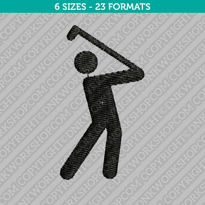 Golf Embroidery Design - 6 Sizes - INSTANT DOWNLOAD – DNKWorkshop