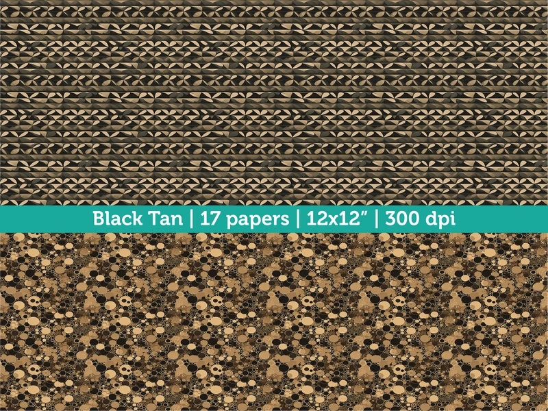 Digital Papers | Digital Scrapbooking Black Tan Paper Instant Download ...