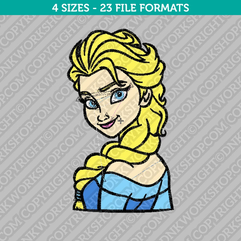 Disney Princess Elsa Frozen Embroidery Design - 4 Sizes - INSTANT DOWN ...