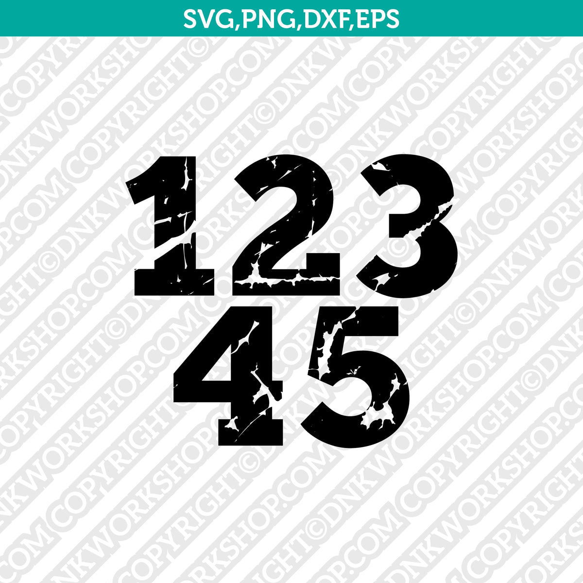 Distressed Grunge Number Alphabet SVG Vector Silhouette Cricut ...