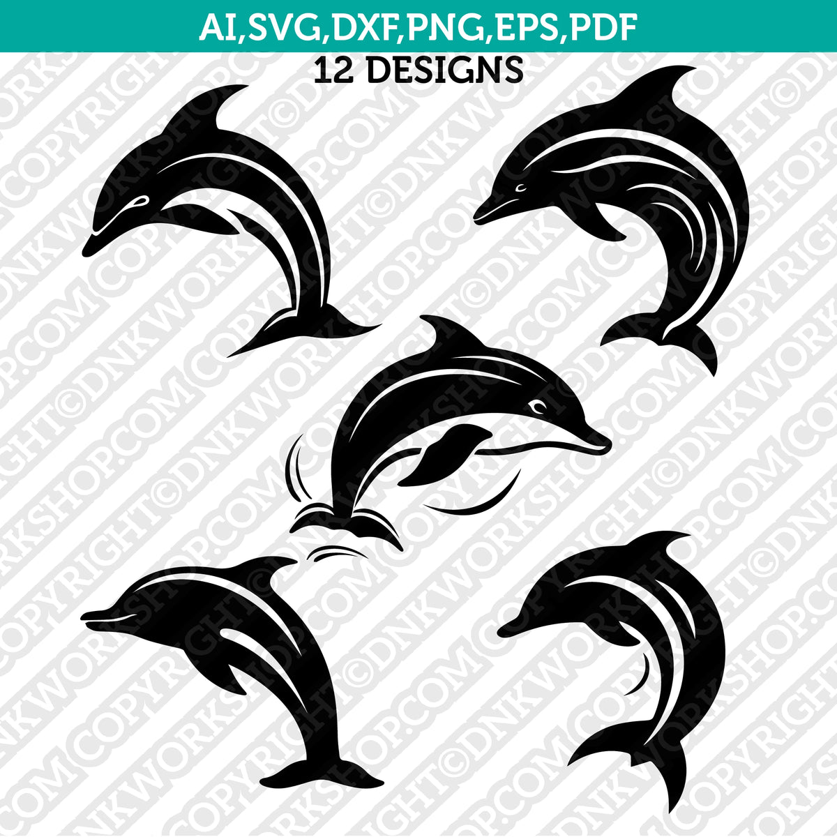 Dolphin SVG Mascot Cut File Cricut Clipart Silhouette Png – DNKWorkshop