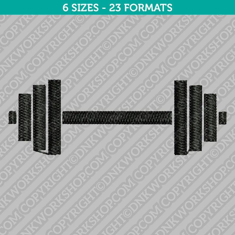 Dumbbell Barbell Gym Weight Embroidery Design - 6 Sizes - INSTANT DOWN ...