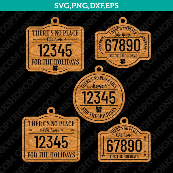 Editable Custom Christmas Zip Code Ornament SVG Vector Cricut PNG ...