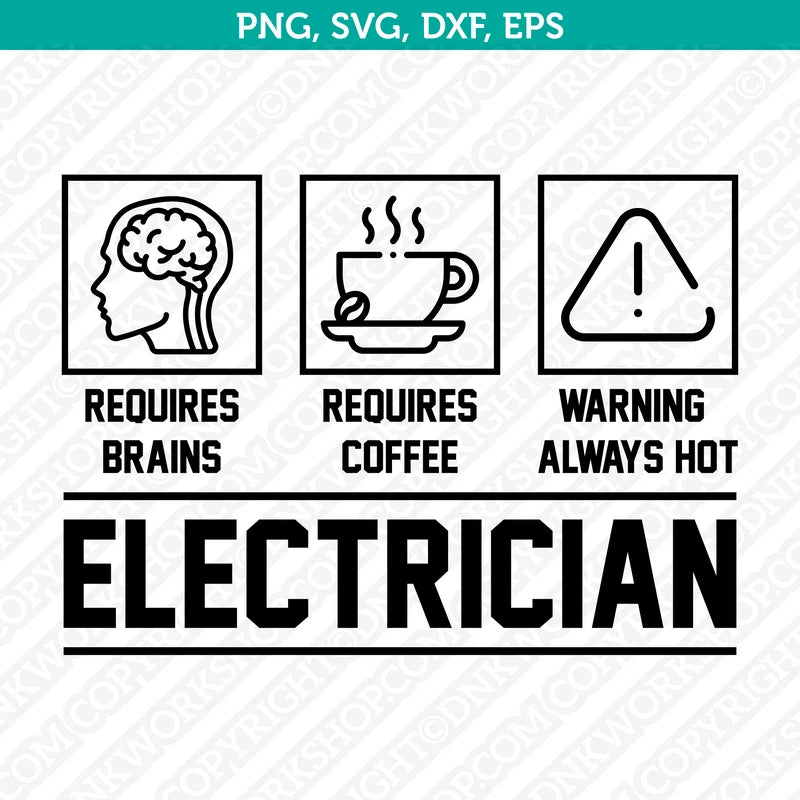 Electrician SVG T-Shirt Cut File Circut Silhouette Cameo Clipart Png E ...