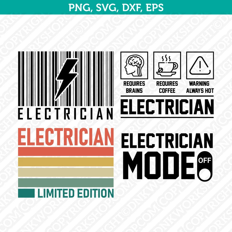 Electrician SVG T-Shirt Cut File Circut Silhouette Cameo Clipart Png E ...