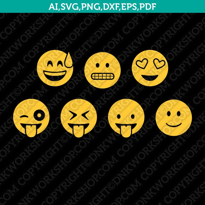 Emoji Emoticon SVG Cut File Vector Cricut Clipart Png Dxf Eps – DNKWorkshop