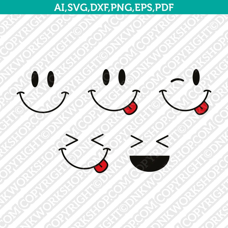Emoji SVG Cut File Vector Cricut Silhouette Cameo Clipart Png Dxf Eps ...