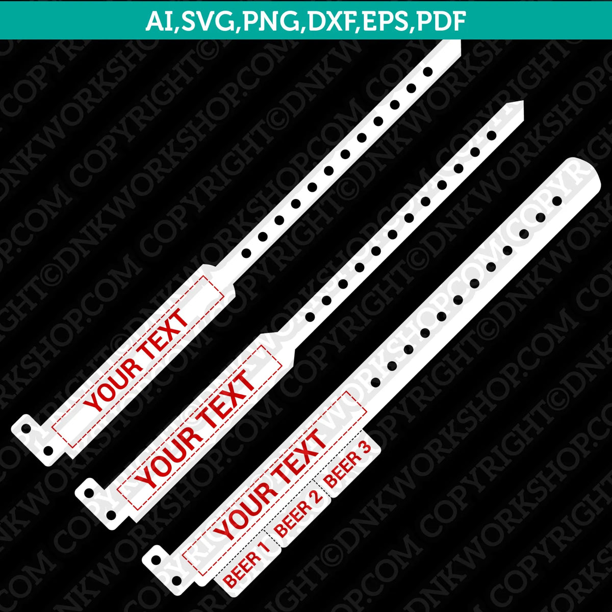 Entrance Bracelet Event Entry Wristbands SVG DXF Laser Cut File Cricut ...