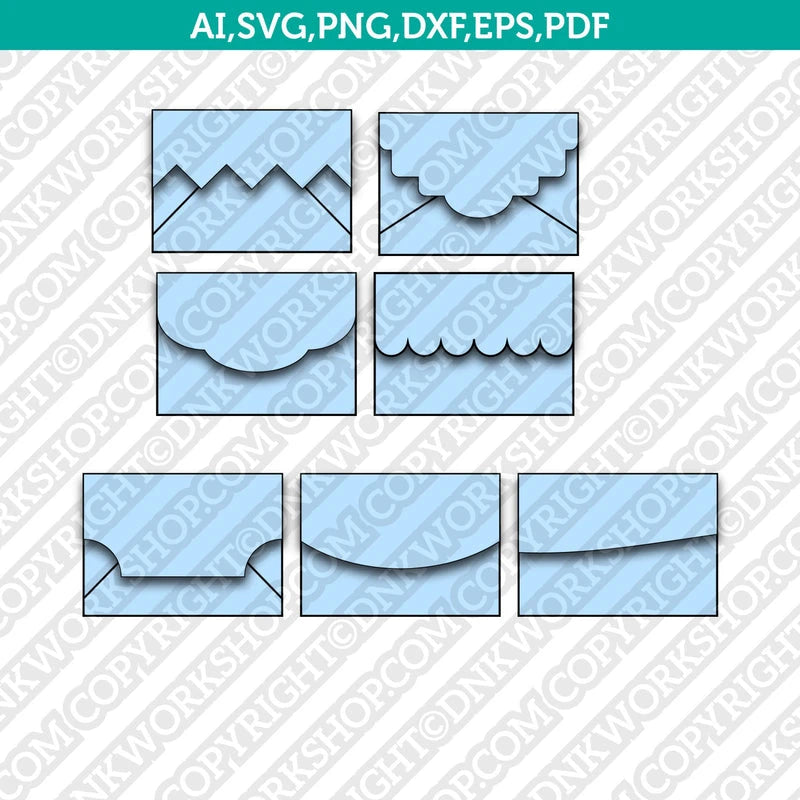 A7 Envelope For 5x7 Invitation Template SVG Laser Cut File Cricut ...