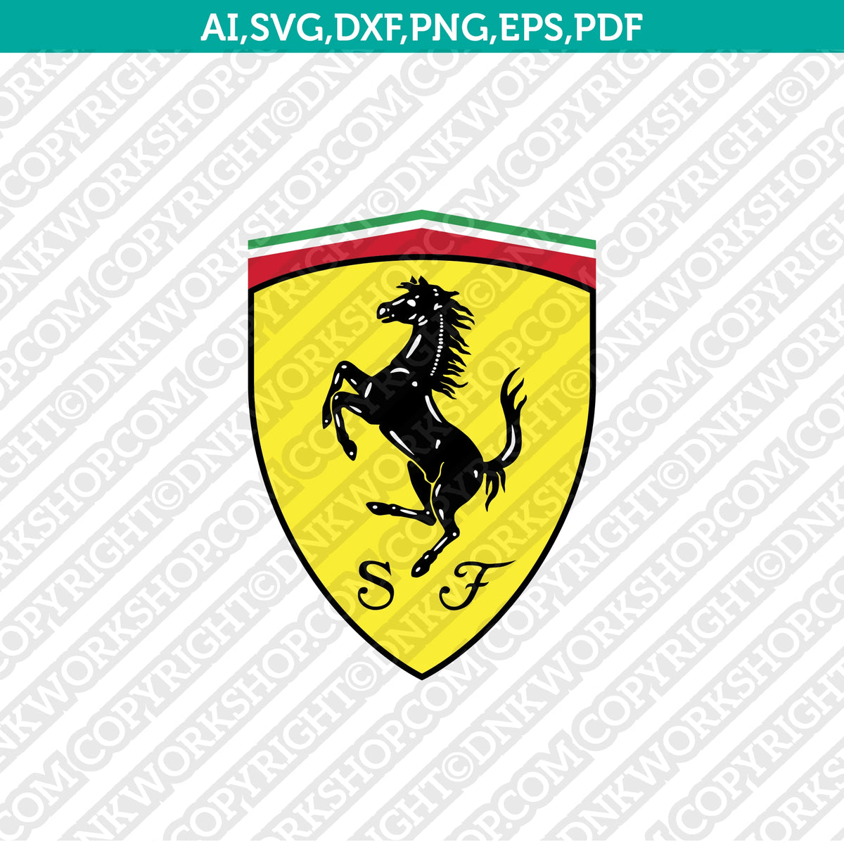 Ferrari Logo SVG Silhouette Cameo Cricut Cut File Vector Png Eps Dxf ...