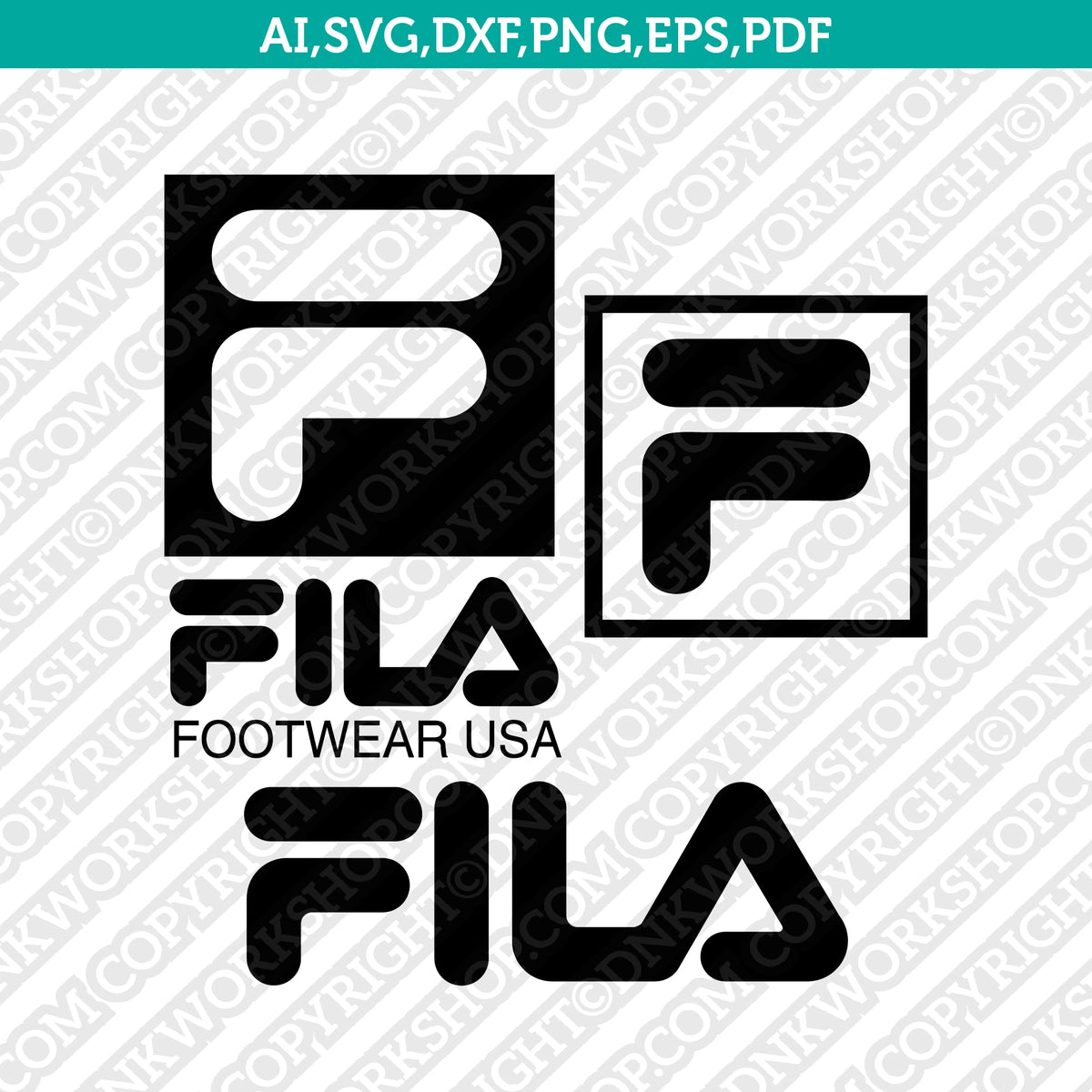 Fila Logo SVG Silhouette Cameo Cricut Cut File Vector Png Eps Dxf ...