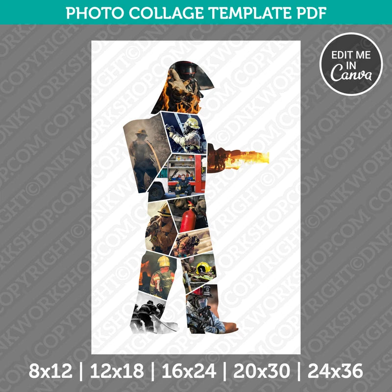 Firefighter Photo Collage Canva PDF – DNKWorkshop