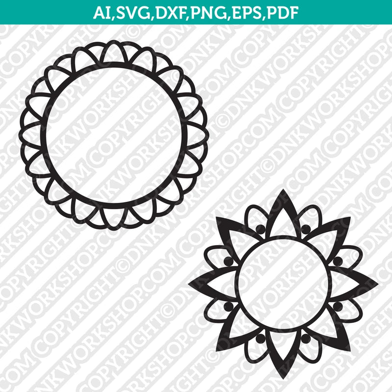 Flower Floral Monogram Wedding Mandala Ornament SVG Cricut Cut File ...