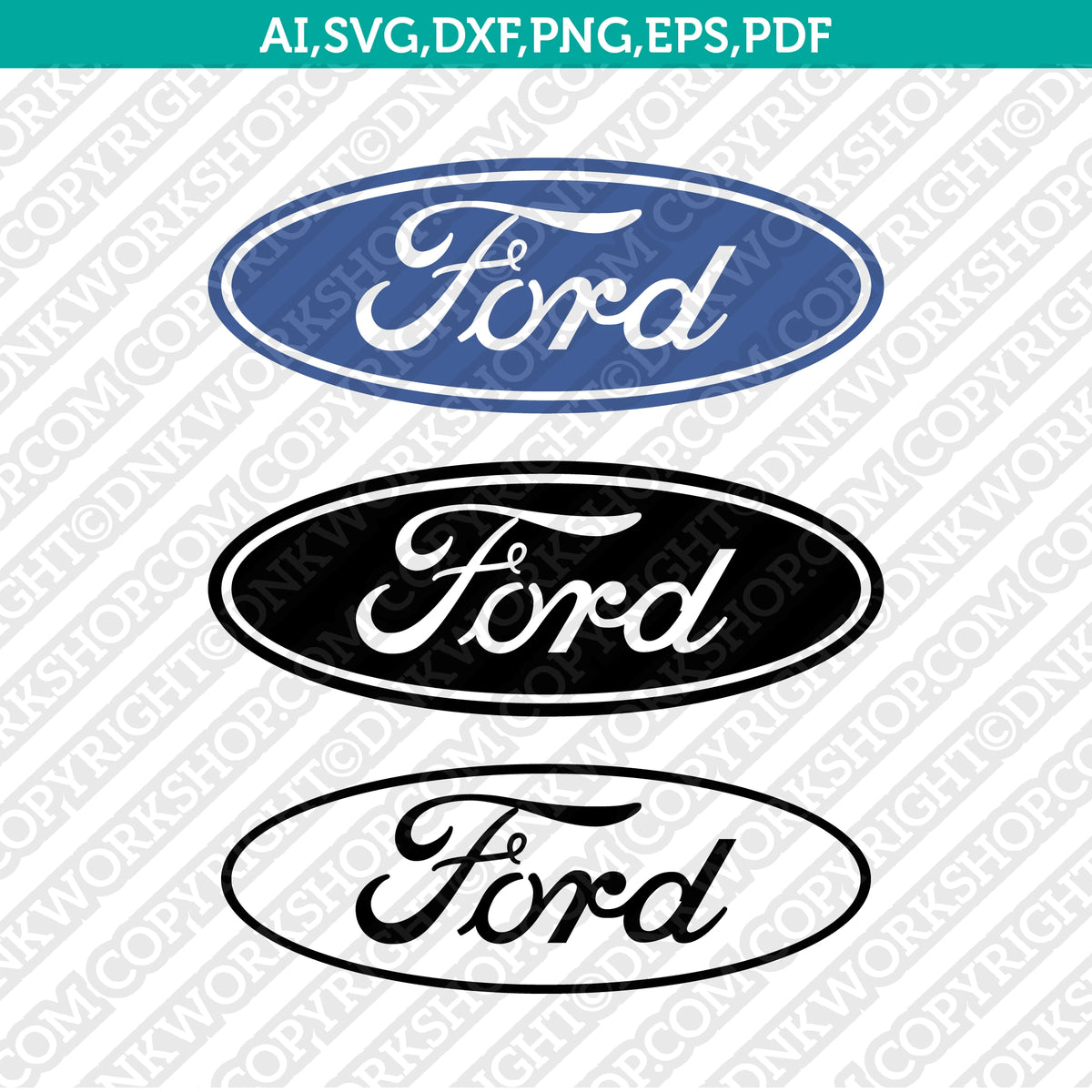 Ford Logo SVG Silhouette Cameo Cricut Cut File Vector Png Eps Dxf ...