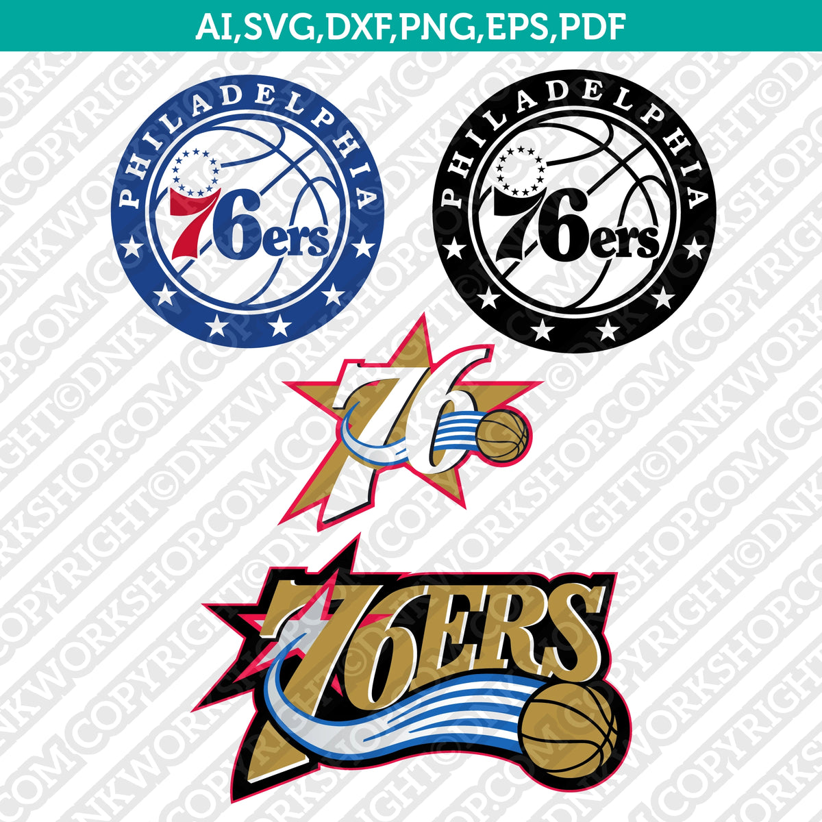 Philadelphia 76ers Logo SVG Bundle | NBA Vector Files for Cricut ...