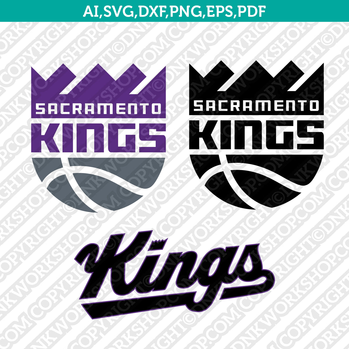 Sacramento Kings Logo SVG Bundle | NBA Vector Files for Cricut ...