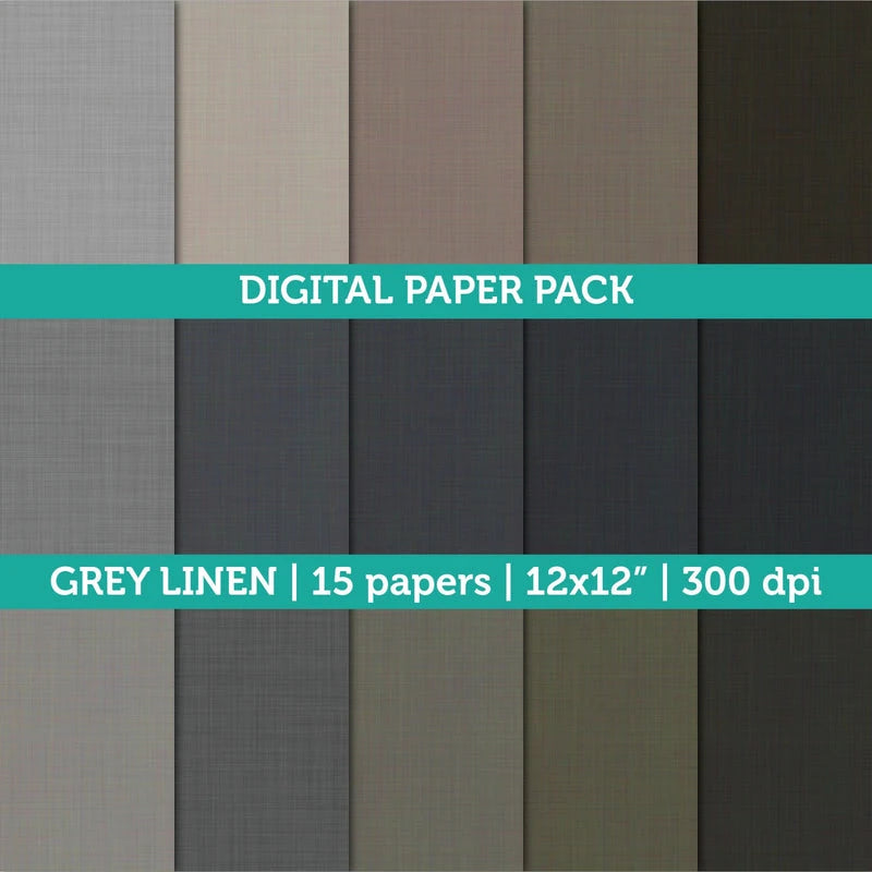 Digital Papers Scrapbooking Grey Linen Textured Paper Instant Download ...