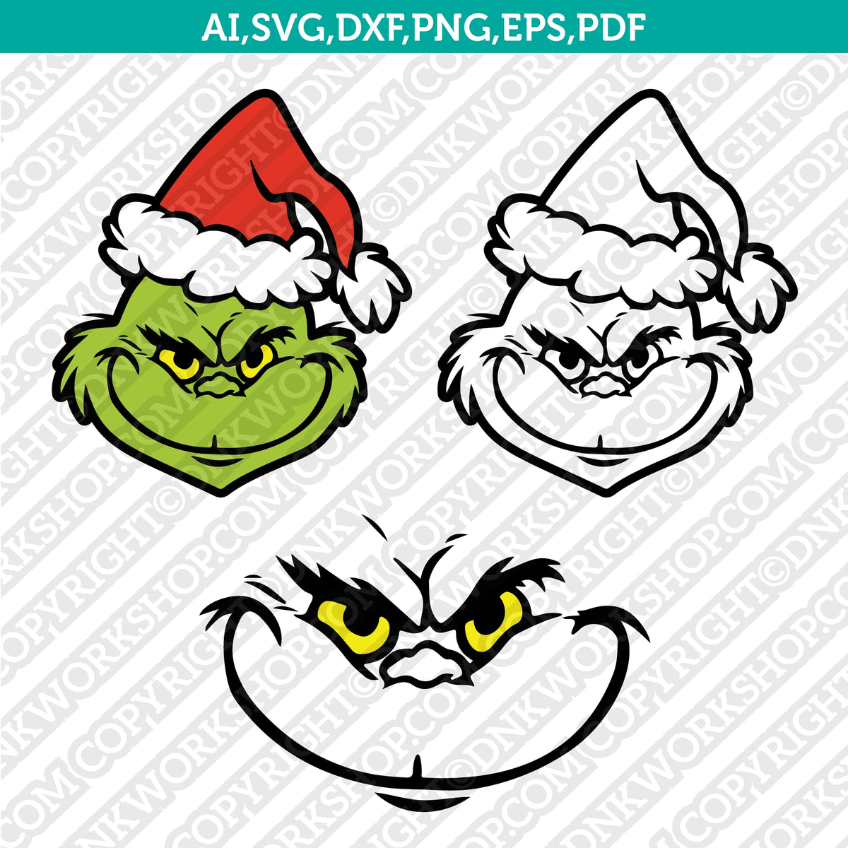 Grinch SVG Cut File Cricut Clipart Dxf Eps Png Silhouette Cameo ...