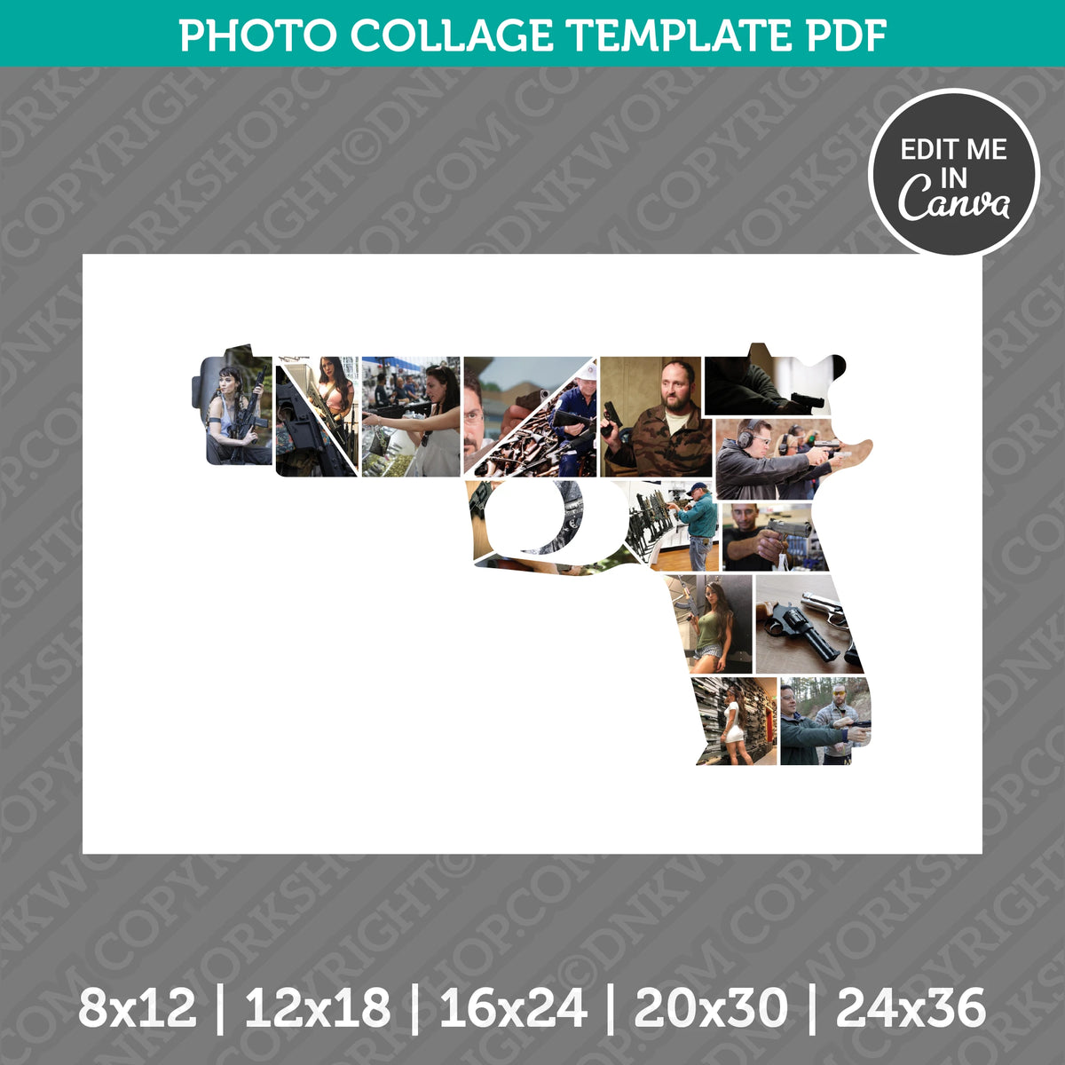 Gun Photo Collage Template Canva PDF – DNKWorkshop