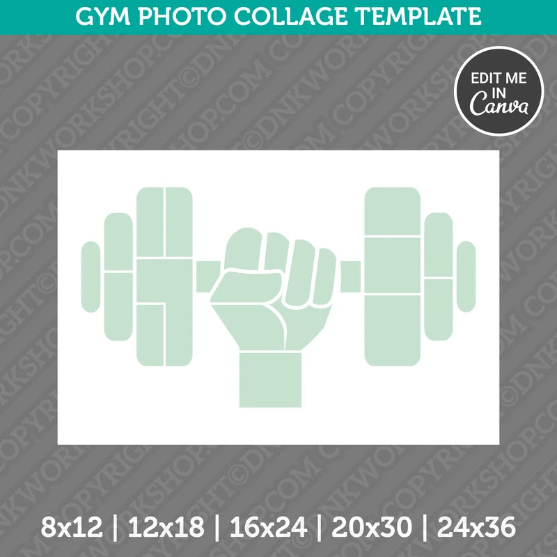 Gym Workout Photo Collage Template Canva PDF – DNKWorkshop