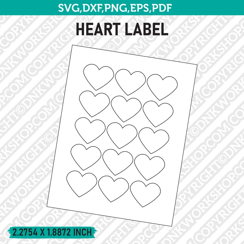 Heart Label Template SVG Vector Cricut Cut File Clipart Png Eps Dxf ...