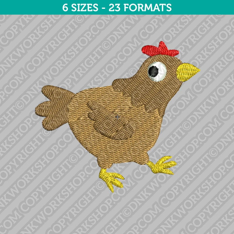 Hen Chicken Embroidery Design - 6 Sizes - INSTANT DOWNLOAD – DNKWorkshop