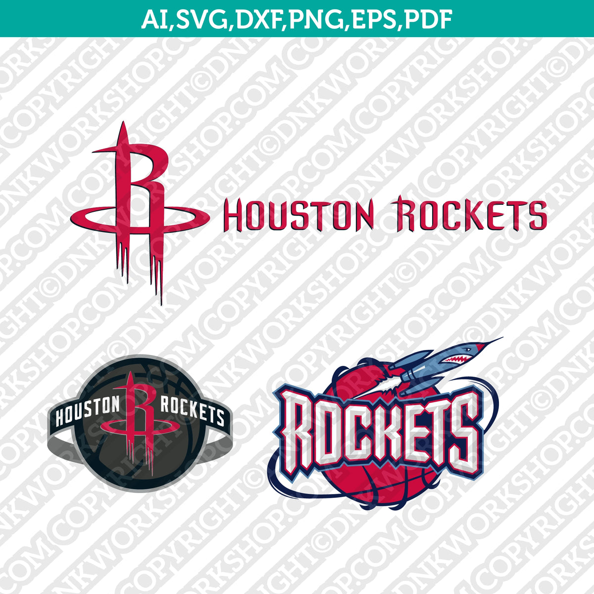 Houston Rockets SVG Logo | Clean Vector Cut Files – DNKWorkshop