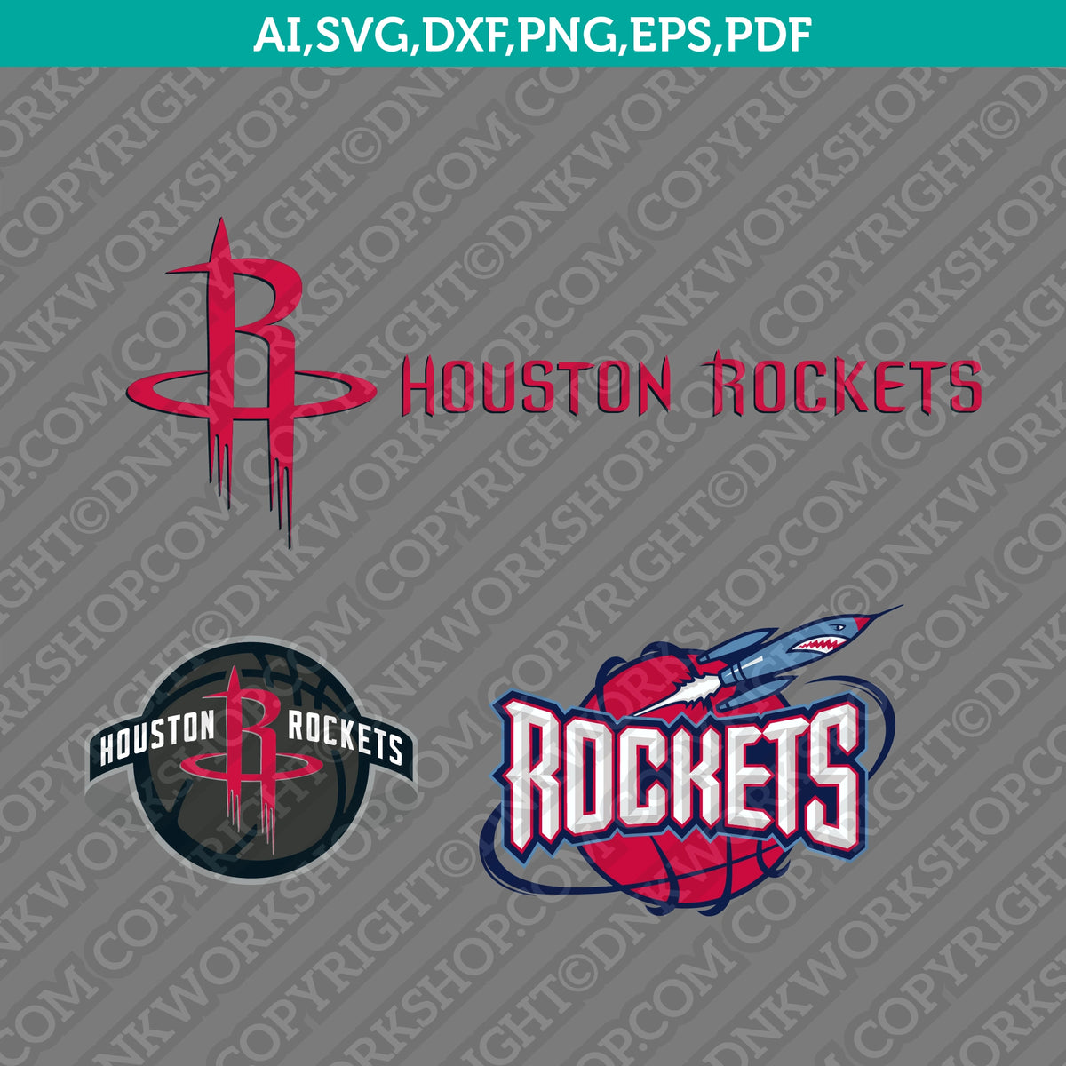 Houston Rockets SVG Logo | Clean Vector Cut Files – DNKWorkshop