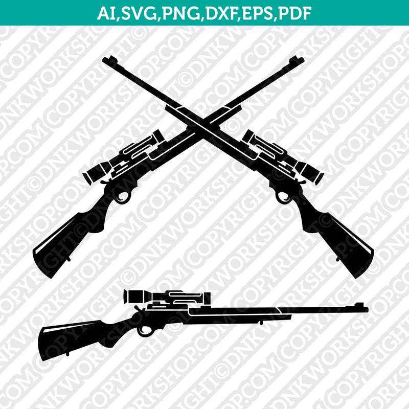 Hunting Rifle Shotgun Gun Shooting SVG Cut File Cricut Vector Dxf PNG ...