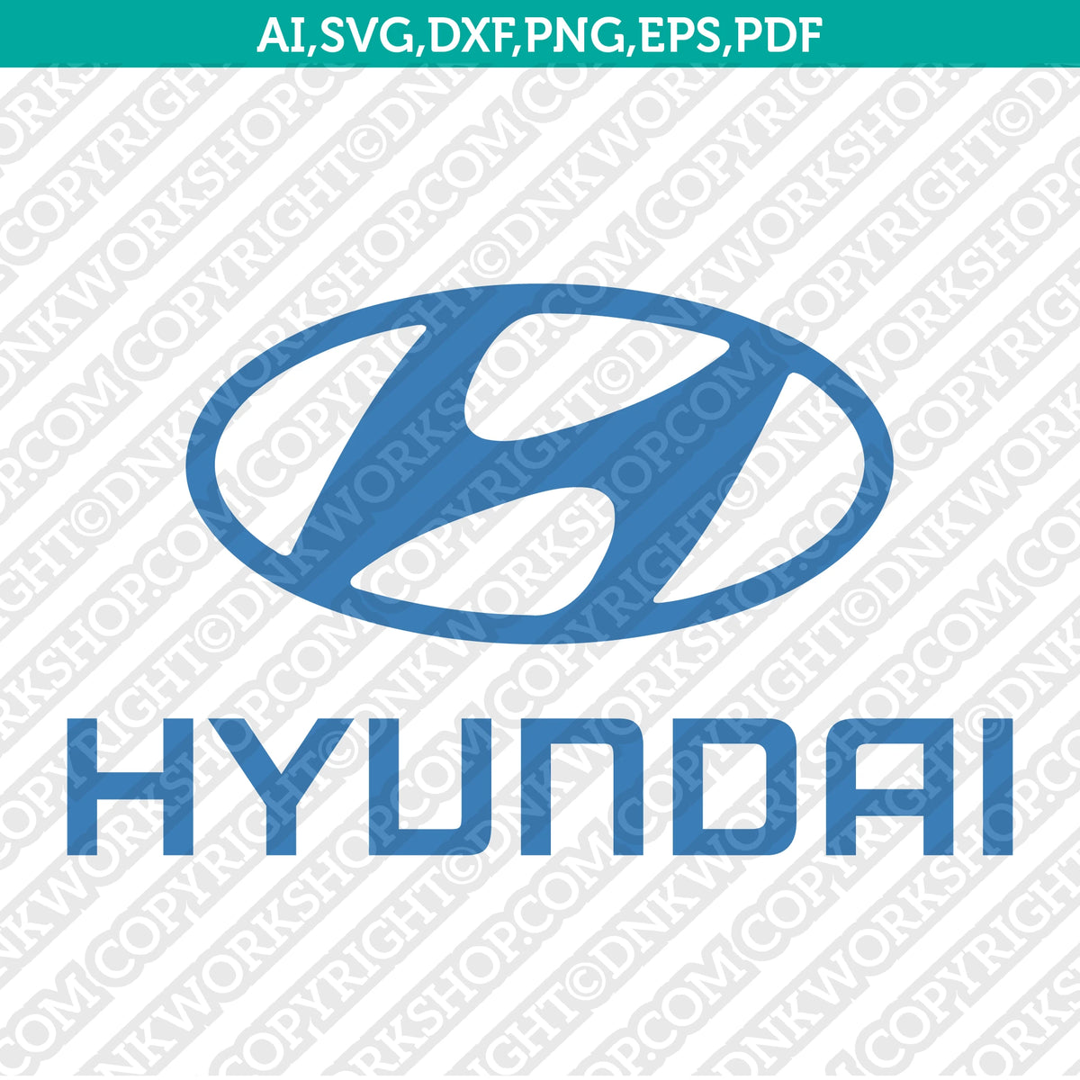 Hyundai Logo SVG Silhouette Cameo Cricut Cut File Vector Png Eps Dxf ...