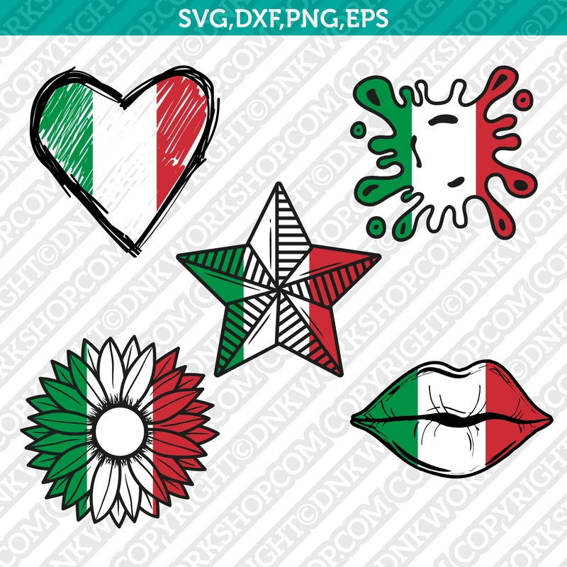 Italy Flag SVG Cut File Cricut Silhouette Cameo Clipart Png Eps Dxf ...