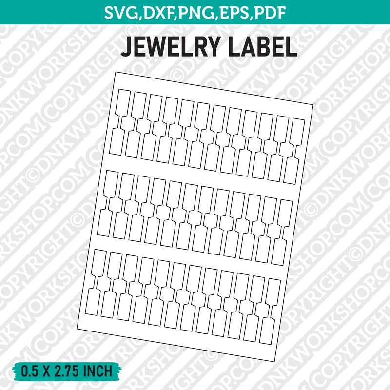 Jewelry Label Template SVG Vector Cricut Cut File Clipart Png Eps Dxf ...