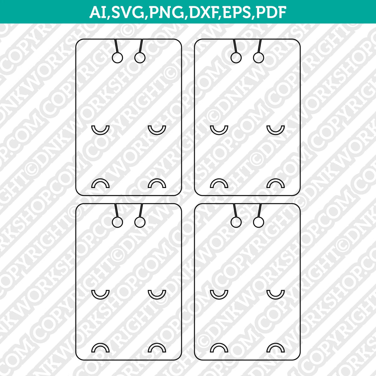 Keychain Display Cards Template SVG Packaging with Business Card slot ...