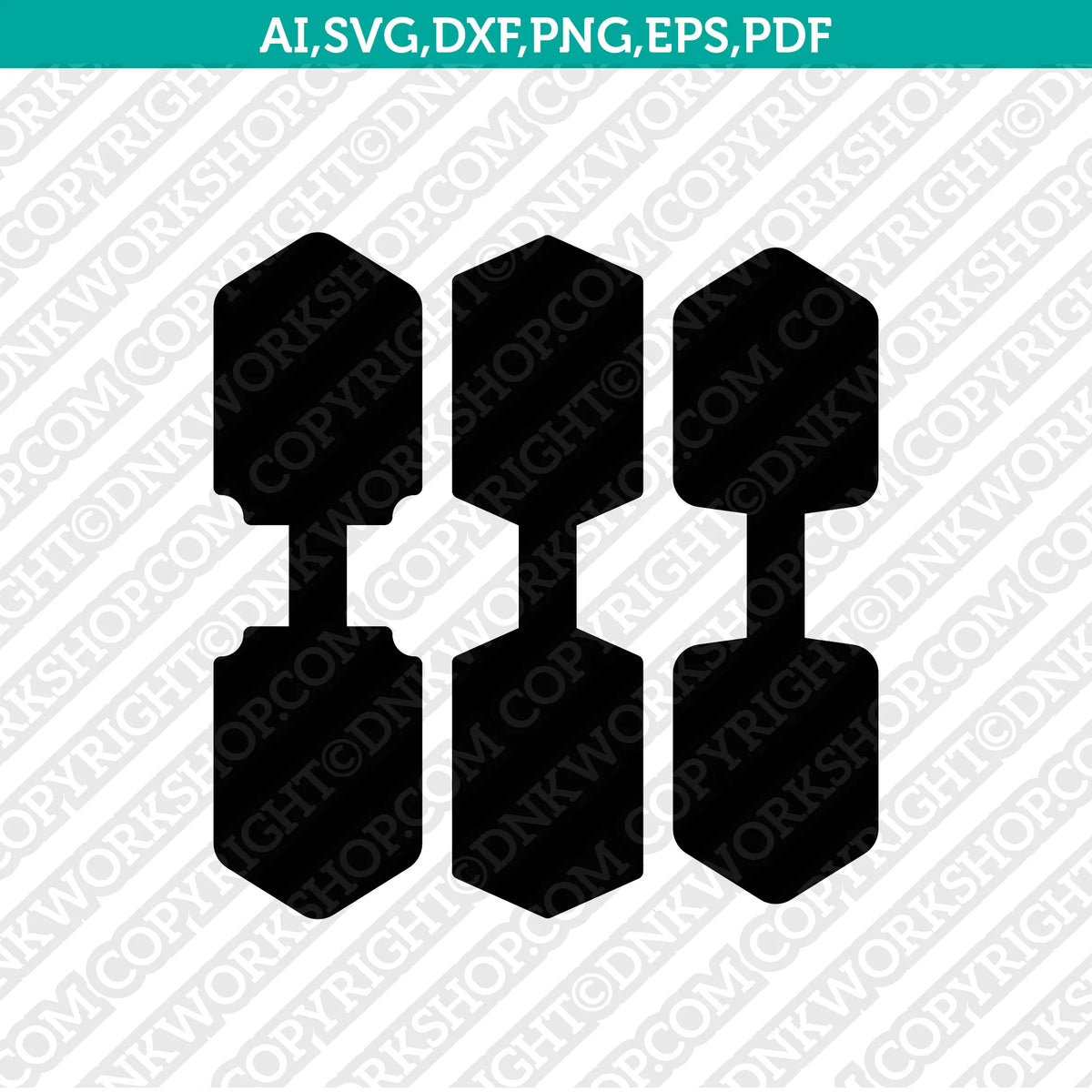 Leather Keychain Key Fob Templates SVG 2 Vector Silhouette Cameo Cricu ...