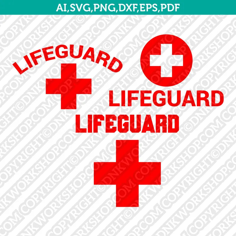 LifeGuard SVG Red Cross Silhouette Cameo Cricut Cut File – DNKWorkshop
