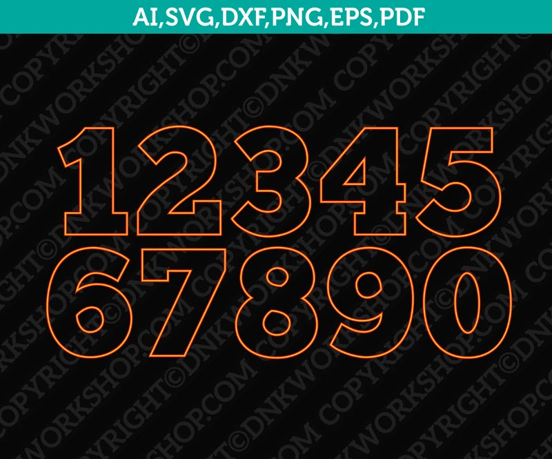 Light Neon Numbers Printable SVG Cut File Cricut Silhouette Cameo Clip ...
