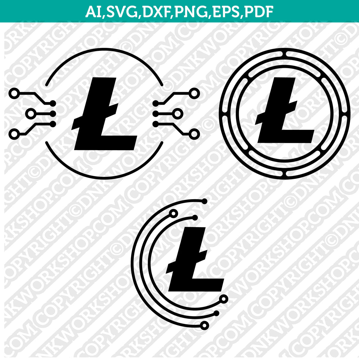 Litecoin Logo SVG Cryptocurrency Cricut CutFile Clipart Dxf Eps Png Si ...