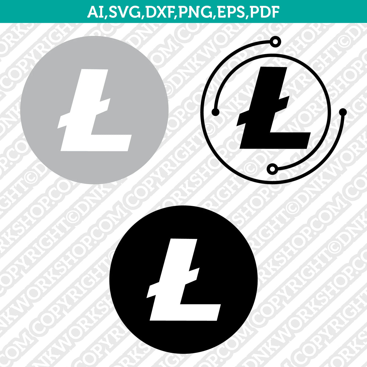 Litecoin Logo SVG Cryptocurrency Cricut CutFile Clipart Dxf Eps Png Si ...