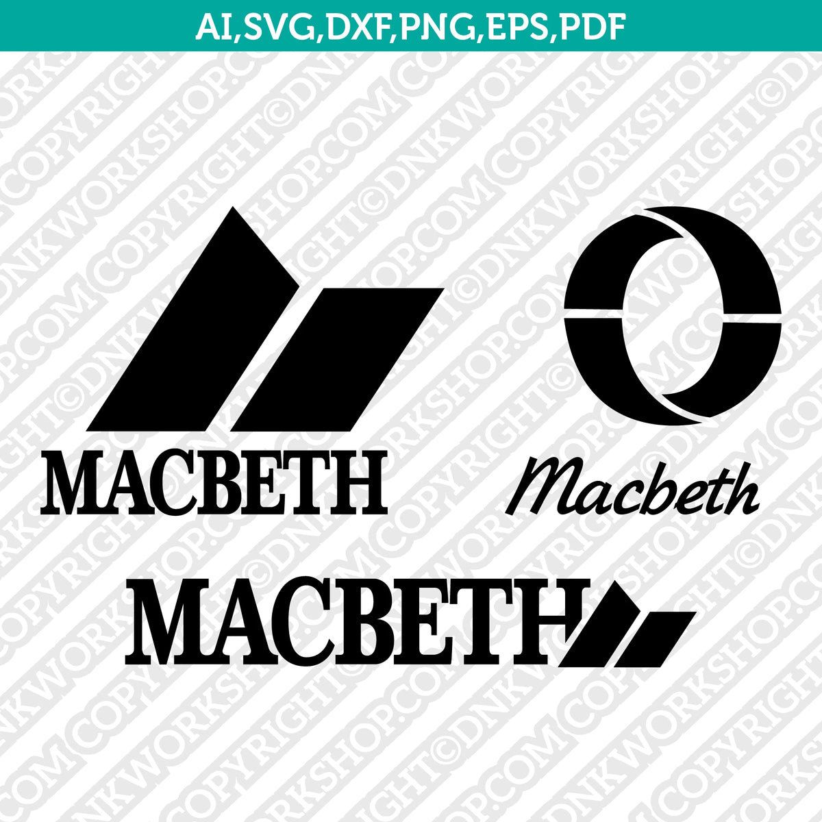Macbeth Logo SVG Silhouette Cameo Cricut Cut File Vector Png Eps Dxf ...
