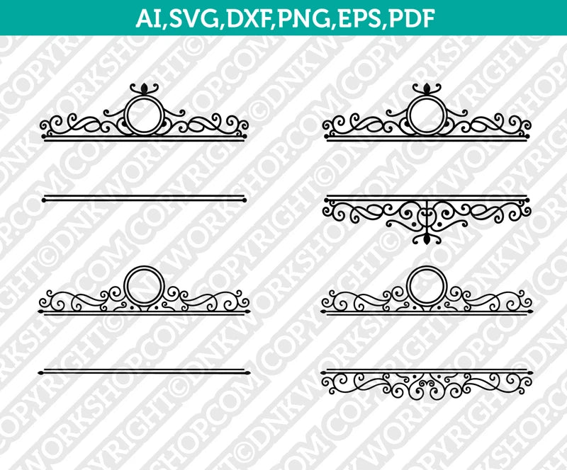 Mailbox Split Monogram Frame SVG Cricut Cut File Clipart Png Vector ...
