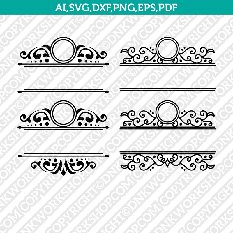 Mailbox Split Monogram Frame SVG Cricut Cut File Clipart Png Vector ...