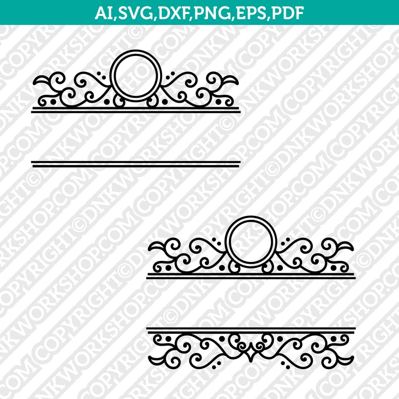 Mailbox Split Monogram Frame SVG Cricut Cut File Clipart Png Vector ...