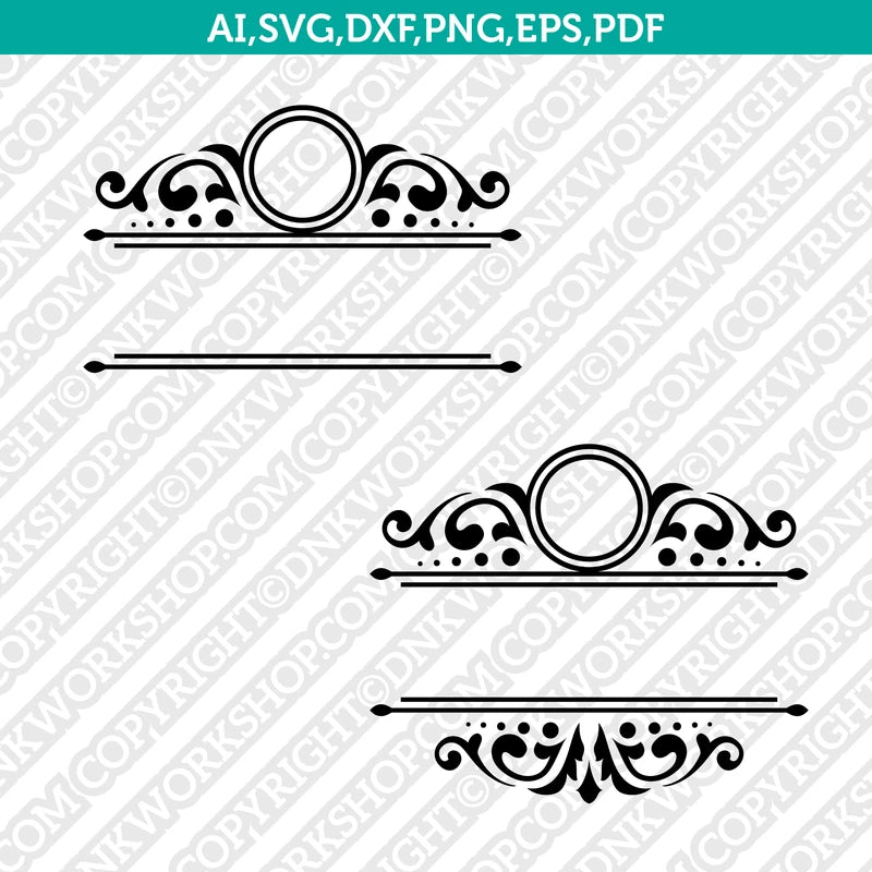 Mailbox Split Monogram Frame SVG Cricut Cut File Clipart Png Vector ...