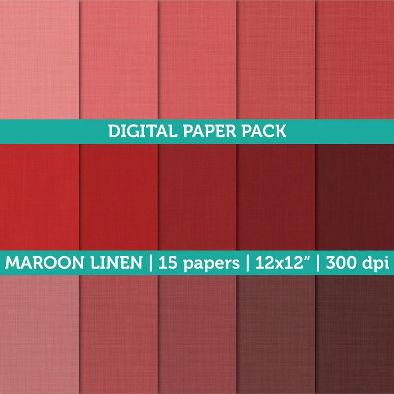 Digital Papers Scrapbooking Maroon Linen Textured Paper Instant Downlo ...