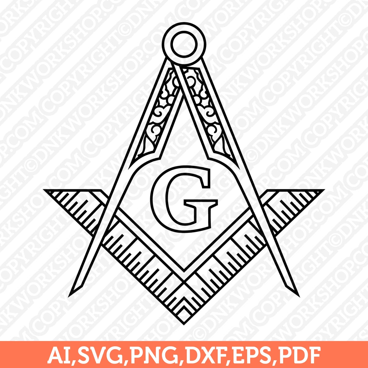4 Styles Masonic Freemason Freemasonry Masonry Masons SVG Silhouette C ...